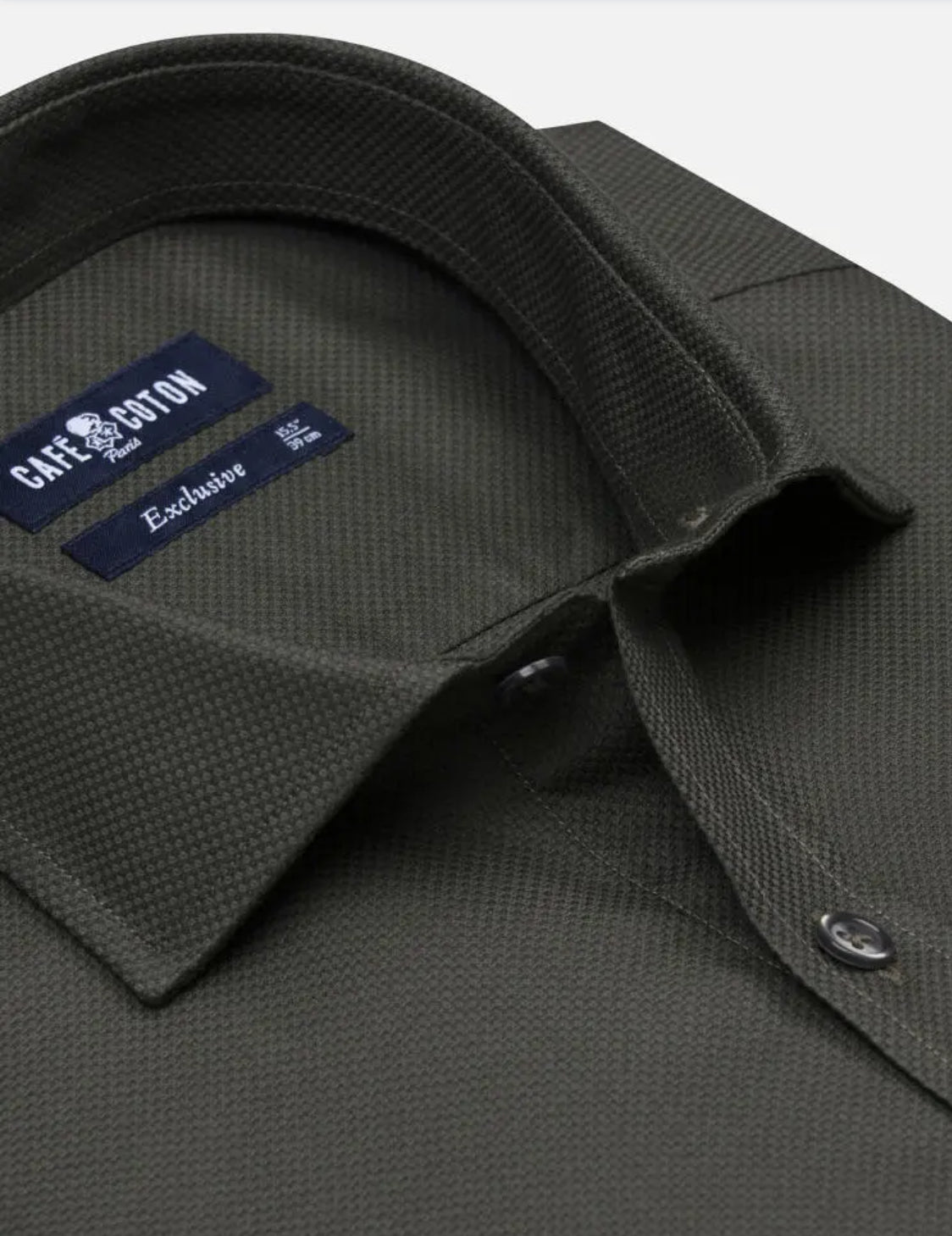 Cafe coton- Chemise Leelan texturée kaki – Frenchy Products
